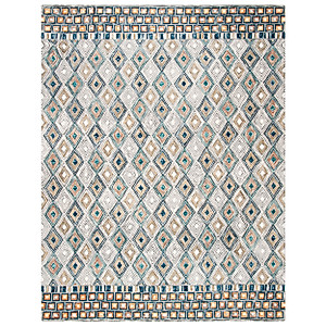 SAFAVIEH Aspen Collection Area Rug - 8' x 10', Green & Gold, Handmade Boho Wool, Ideal for High Traffic Areas in Living Room, Bedroom (APN810Y)