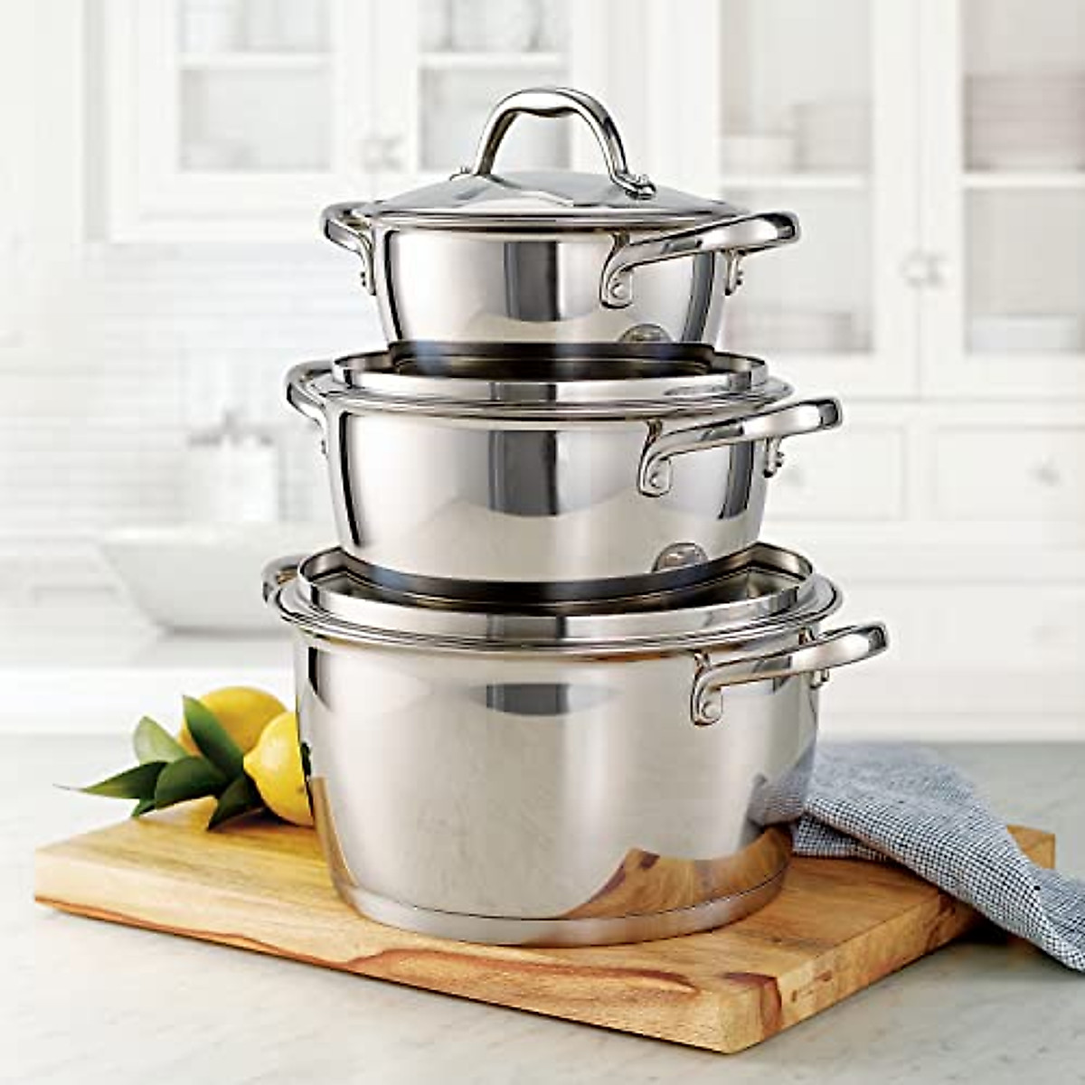 Tramontina 6 Pc Stainless Steel Stackable Cookware Set, 80154/547DS