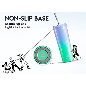 Meoky 30 oz Insulated Tumbler with Lid and Straw, Stainless Steel Vacuum Insulated Tumbler, Keeps Cold for 24 Hours, 100% Leak Proof, Fits in Car Cup Holder (Fairyland)