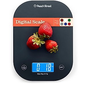 Digital Kitchen Food Scale - LCD Display Weight in Grams, Kilograms, Ounces, Fl Ounces, Milliliters, and Pounds Perfect for Precise Measurements, Baking, Cooking, Meal Prep, Weight Loss,