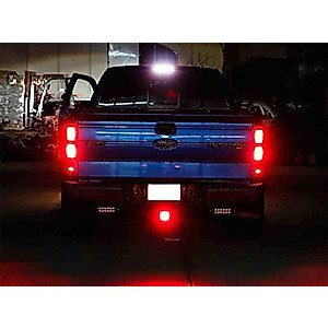 iJDMTOY Smoked Lens 15-LED Tow Hitch Receiver Brake Tail Light w/Strobe Feature Compatible With Truck SUV Trailer Equipped Class 3/4/5 2-Inch Towing Adapter Hole