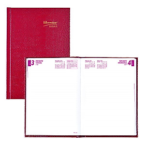 Brownline 2023 Traditional Daily/Monthly Planner, Untimed Journal, 12 Months, January to December, Perfect Binding, 8.25" x 5.75", Bright Red (CB389.RED-23)