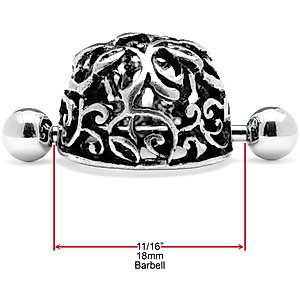 Body Candy Womens 14G Nipplerings Piercing 9/16" Steel Framework Twining Vines 2Pc Nipple Shield Set 14mm