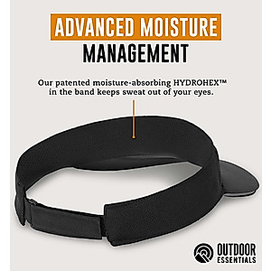 OutdoorEssentials Sun Visor Hat for Women & Men - Womens Visor, Tennis Visor, Golf Visor - Running Visor Black - Black