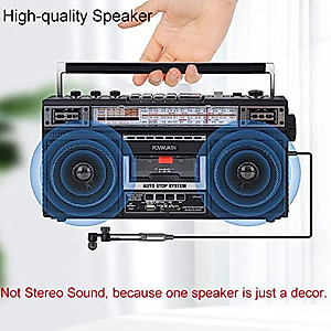 Portable Cassette Player Boombox AM/FM/SW1/SW2 Radio Tape Player Recorder with Bluetooth Microphone