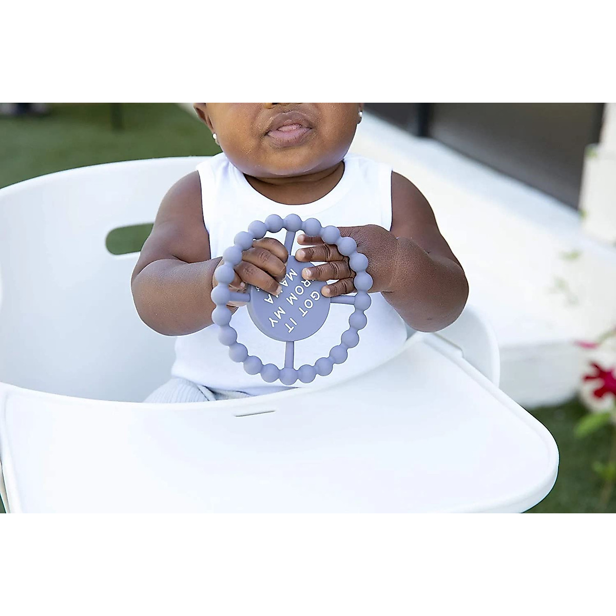 Bella Tunno Happy Teether – Soft & Easy Grip Baby Teether Toy, Silicone Teether Ring to Help Soothe Gums, Non-Toxic and BPA Free, Mama