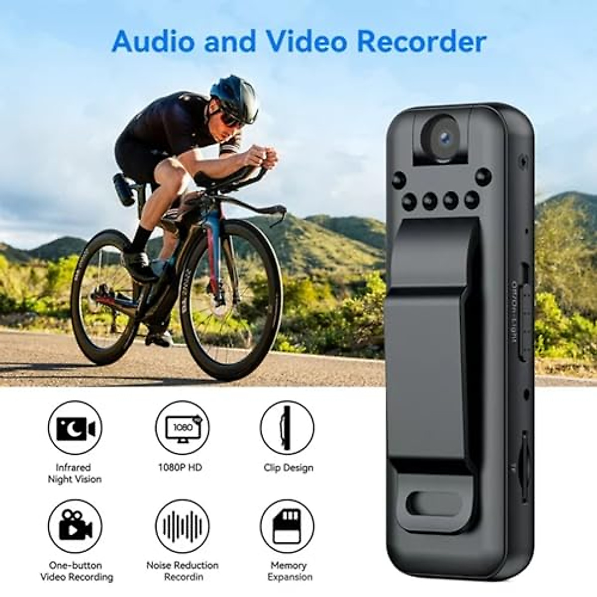 PMUYBHF Mini Body Camera with Audio and Video Recording Night Battery Camera, 1080P 64G Body Worn Camera with Upgraded Clip