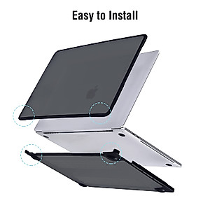BlueSwan Compatible with MacBook Pro 13 inch Case 2024-2017 A2338 M2/M1 A2289 A2251 A2159 A1989 A1706 A1708, Anti-Cracking and Anti-Fingerprint Hard Shell Case, Soft TPU Bumper + PC, Frosted Black