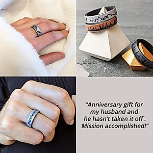 Knot Theory Forest Silicone Ring for Men and Women - Antique Gold Size 6 Silicone Wedding Band for Sports Activities, Breathable Comfort Fit 6mm Bandwidth