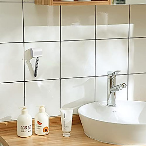 2 Pack Plastic Razor Holders With Cover for Shower, Wall Mount Razor Shaver Hook, Self Adhesive Razor Hanger Stands Compatible with Fusion 5 Proglide, Mach 3 Classic (White)