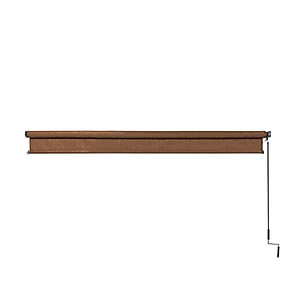 Coolaroo Exterior Roller Shade, Cordless Roller Shade with 90% UV Protection, No Valance, (6' W X 6' L), Mocha