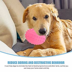 LUOZZY 3Pcs Dog Chewing Ball Puppy Squeaky Ball Interactive Teething Rugby Ball Toy Indoor Outdoor Plaything Pet Supply