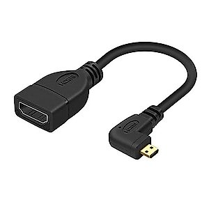 ChenYang Micro HDMI Male to HDMI Female 4K60hz HDTV 90 Degree Left Angled Cable Adapter for Displays Monitor Camera 10cm