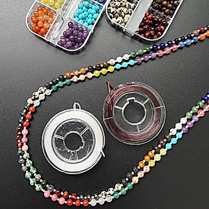 CHCCOYE 4mm Natural Round Stone Beads Gemstone Beading Loose Gemstone Beads DIY Smooth Beads for Bracelet Necklace Earrings Jewelry Making (4mm Stone Beads 600pcs, 24Colours)