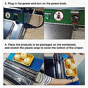 Hand Wrapping Machine Film Wrapper, Commercial Fresh Food Film Packer, Commercial Film Wrap for 45cm and below, Film Cutting Machine Adjustable Temperature 60-150 °C for Meat/Vegetables/Fruits for Hom