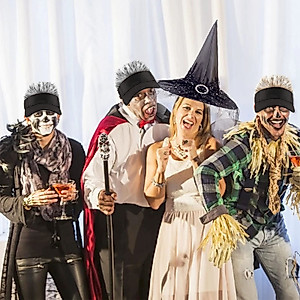 Regilt Adjustable Sun Visor Hat with Wig Spiked Hairs Fashion Baseball Golf Cap for Men & Women (3pcs-Black Gray)