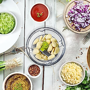 Manual Food Chopper Vegetable Cutter - Garlic Onion Processor Hand Chopper for Kitchen, 300ML Grinder to Chop Vegetables Fruits Nuts Onions Garlic Salads