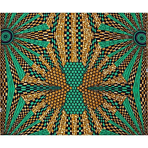 African Fabric 100% Cotton Ankara Wax Print Fabric 6 Yards Cloth for Party Dress