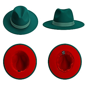 Wide Brim Fedora Hats for Women & Men Classic Dress Panama Hat Adjustable Felt Hat with Band