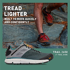 Danner Men's Trail 2650 3" Hiking Shoe, Charcoal/Goblin Blue - 11.5 D