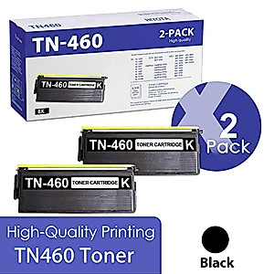 HIYOTA Compatible TN-460 TN460 Black Toner Cartridge Replacement for Brother TN460 DCP-1400 HL-1240 1250 1460 1435 1440 1450 MFC-8500 8600 8700 IntelliFax-4100e 4750 4750e Printers | TN 460 2PK