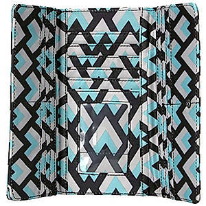 JuJuBe Be Rich Tri-Fold Wallet with Snap Enclosure, Onyx Collection - Black Diamond