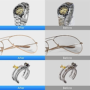 Ultrasonic Cleaner, 45khz Professional Ultrasonic Jewelry Cleaner Machine with 25oz(750ml) Stainless Steel Tank, 5 Time Setting, Degas Modes, for Cleaning Jewelry, Ring, Silver, Glasses, and Watches