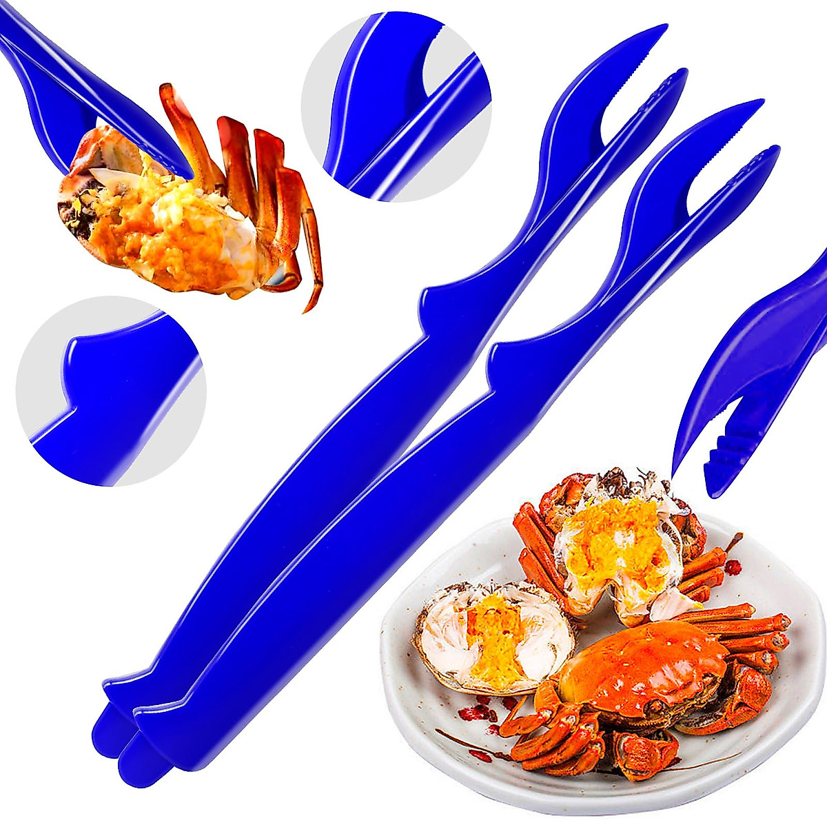 6Pcs Crab Legs Crackers, Crackers Picks Tools Crab Crackers and Tools for Lobster Crab Crayfish, Easy Opener Shellfish Picks Knife, Seafood Tools