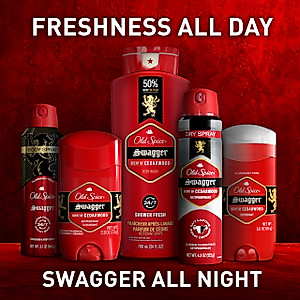 Old Spice Body Wash for Men, 24/7 Shower Fresh with Lasting Scent, Red Collection, Swagger with Cedarwood Scent, 33.4 fl oz (Pack of 4)