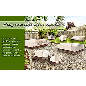 Patio Furniture Covers, Double Wide Chaise Lounge Chair Cover (86 x 36 x 32 Inch) 600D Heavy Duty Outdoor Patio Furniture Cover Chair-Waterproof & Weather Resistant, Anti UV - Beige & Brown