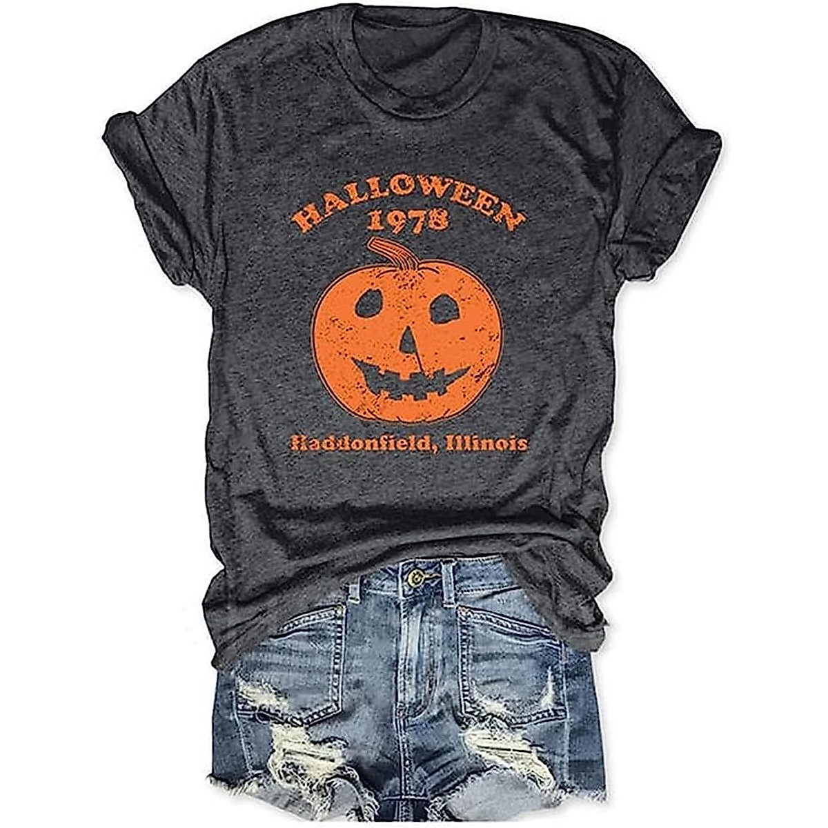 Halloweentown University T-Shirt for Women Fall Pumpkin Shirts Funny Halloween Thanksgiving Gift Tops (XL,Pumpkin)