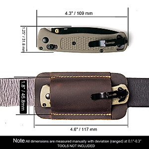 Topstache Leather Knife Sheath, Handmade Knife Holster, Horizontal Carry Leather Sheath for Belt, EDC Pocket Organizer for Men,Size S,Darkbrown