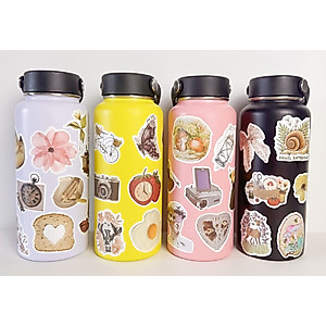 Aowplc 350 Pcs Aesthetic Vintage Vinyl Stickers for Water Bottles Scrapbook Laptop