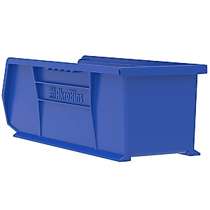 Akro-Mils Plastic Hanging Stackable Storage Bins Bundle - Blue (12-Pack + 6-Pack)