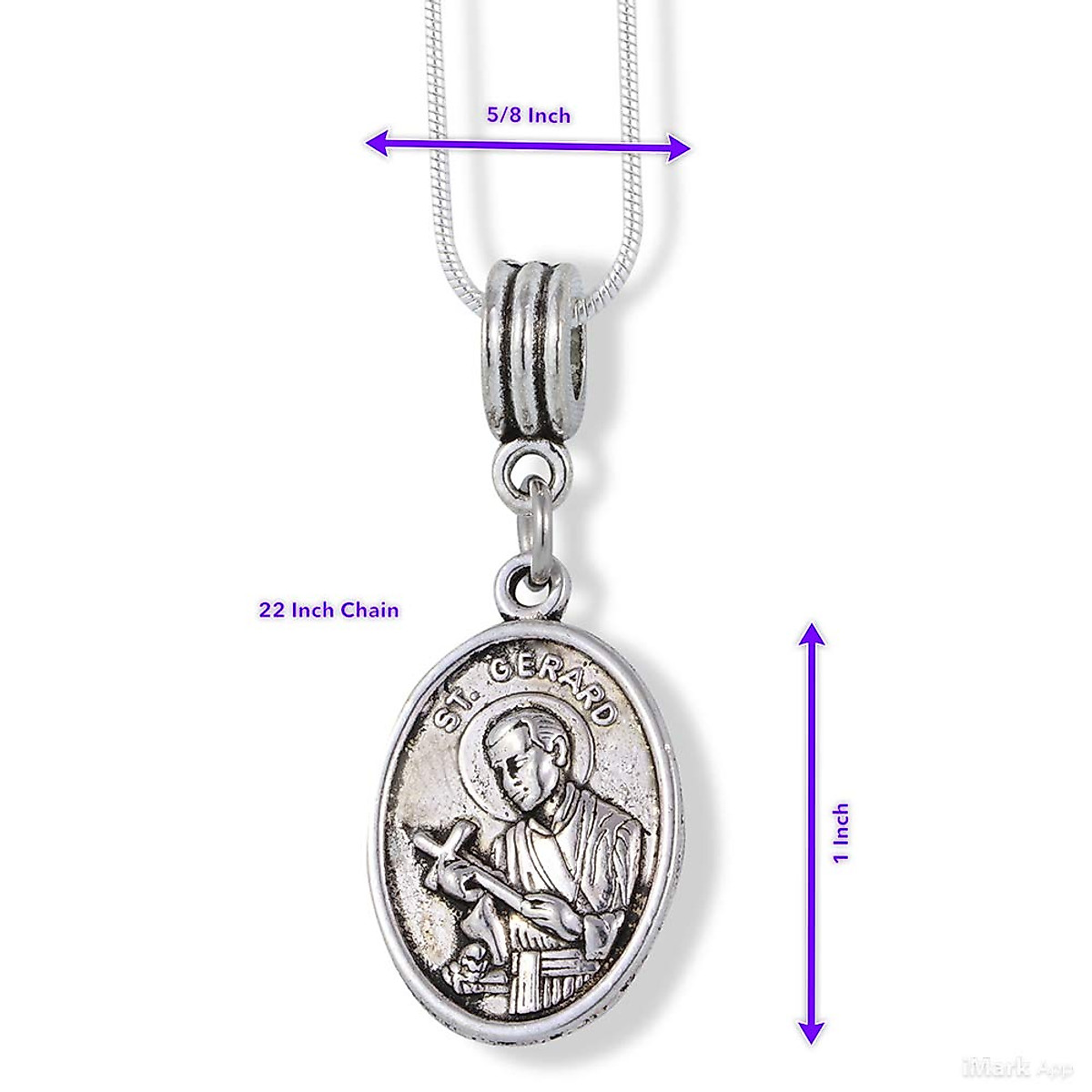 St Gerard Necklace Patron Saint of Pregnancy Charm Necklace St Gerard Pendant Patron Saint of Fertility with a Beautiful St Gerard Charm Fertility Necklace and St Philomena Anchor for Women