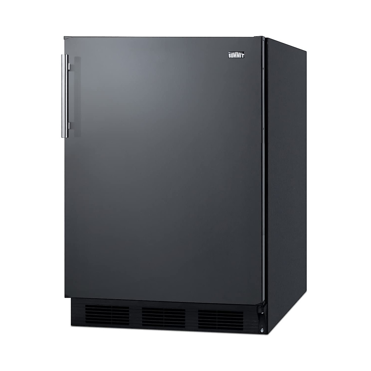 Summit Appliance FF63BK Freestanding Residential Counter Height 24" Wide All-refrigerator in Black Exterior with Auto Defrost, Deluxe Interior, Pro Style Handle and Adjustable Thermostat