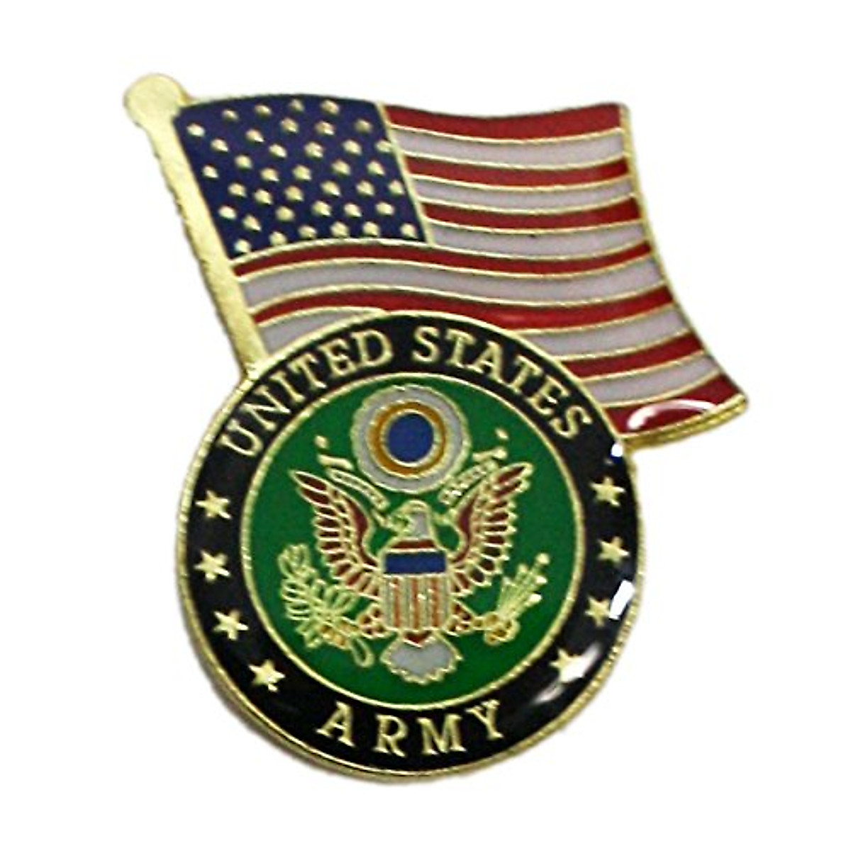 Ted and Jack - Wear It Proudly Ceramic and Metal Military Lapel Pin (Army Flag)