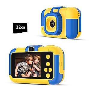 Kids Camera for Boys and Girls Age 3-10 Years Old Cameras for Kids with 32GB SD Card 1080P HD Digital Video Cameras for Kids Birthday Electronic Toys Gifts for Toddlers