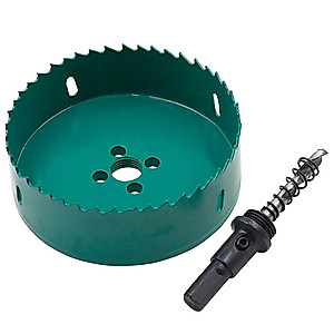 Qjaiune 108mm/4.25" Hole Saw BI-Metal Heavy Duty Hole Cutter for Wood Cornhole Boards Plastic Drywall Fiberboard