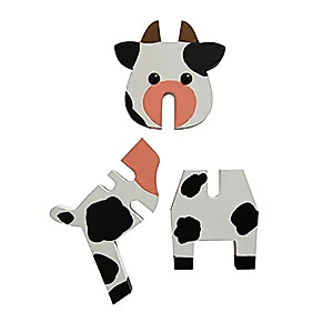 MAGIC WOOD Puzzle Eyeglass Holder Animal Sunglass Display Stand Home Office Desktop Animal Holiday Decoration Gift(Cow)