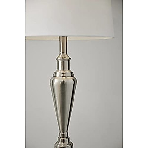 Adesso 1583-22 Glendale 3-Piece Floor Lamp Set, 59.5 in./25.5 in., 150W, Brushed Steel/White, 3 Antique Lamps