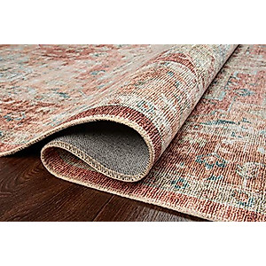 Loloi II Heidi Collection HEI-01 Area Rug 8' 6" x 11' 6" Terracotta/Aqua Rectangular 0.13" Thick