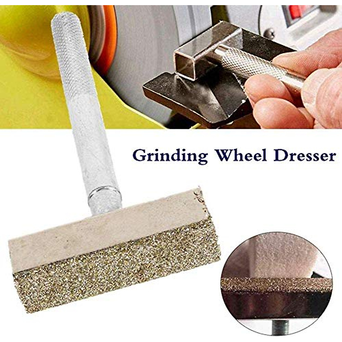 Acogedor Diamond Grinding Wheel Dresser，Diamond Stone Dresser Tool with Flat Diamond Coated Surface for Truing Grinding & Deburring Wheels
