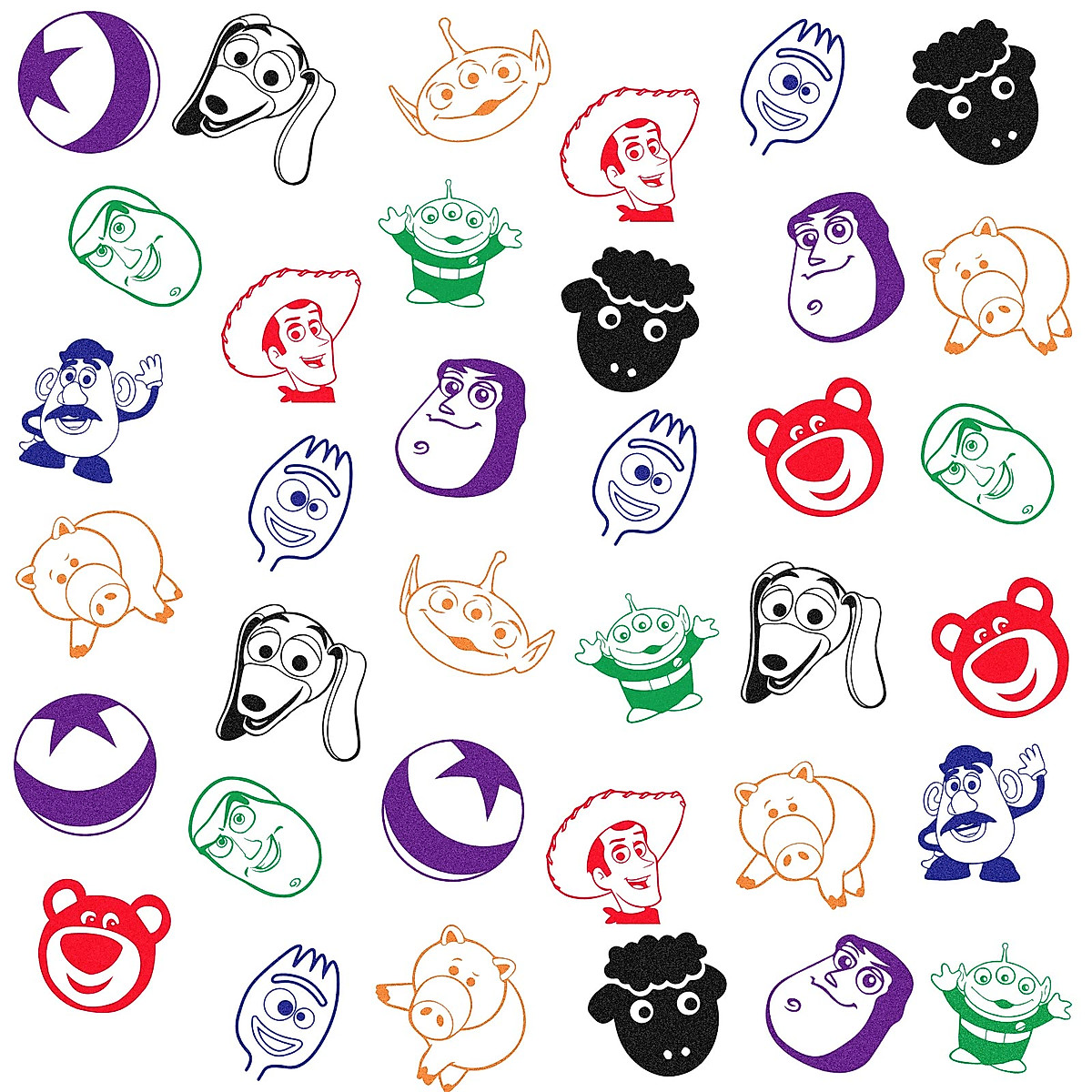 24 Pcs Toy Inspired Story Themed Stampers, Toy Inspired Story Birthday Party Supplies Favors, Classroom Rewards Prizes, Goody Bag Treat Bag Stuff for Toy Inspired Story Birthday Party Gifts