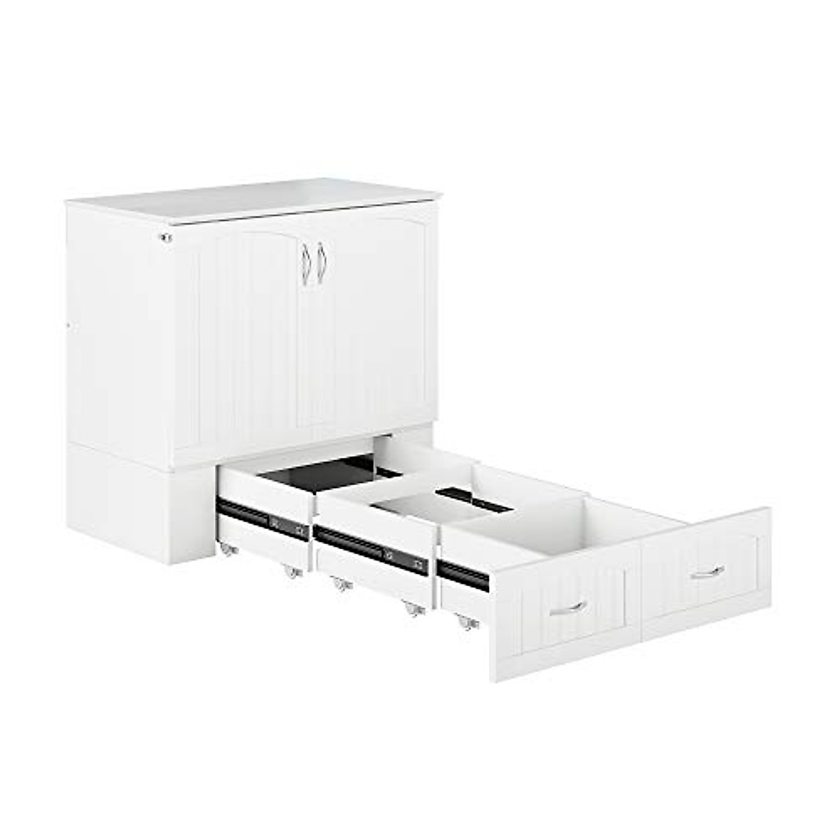 AFI Southampton Murphy Bed Chest with Charging Station, Twin XL, White