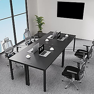 EUREKA ERGONOMIC 55 Inch Large Black Home Office Computer Desk, Simple Modern Long Sturdy Work Study Writing PC Gaming Table, for Adults Teens Kids Bedroom Kitchen Dinning Room with Metal Frame