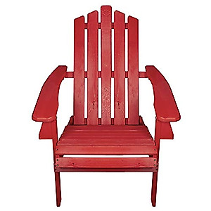 Northlight 36" Red Classic Folding Wooden Adirondack Chair