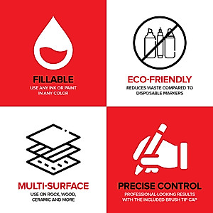 Touch Up Paint Pens, 5 Pack Refillable Paint Pens, Fillable Paint Pens for Touch Up on Walls, Furniture, and Kitchen Cabinet, Paint Touch Up Pen with Syringes for Home Paint, Touch Up Paint Pen Kit