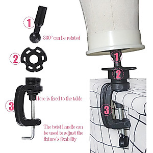 Leeven 21"-24" Canvas Wig Head Poly Manikin Head for Making Wigs Professional Mannequin Head with 20 Pcs T Pins and Clamp Stand 23 Inch