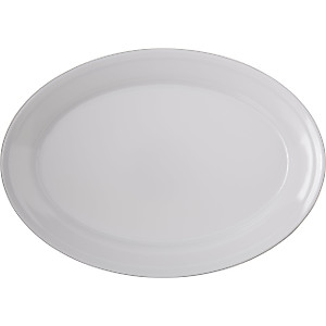 Carlisle FoodService Products 4356002 Dallas Ware Melamine Oval Platter Tray, 12" x 8.50", White (Pack of 24)